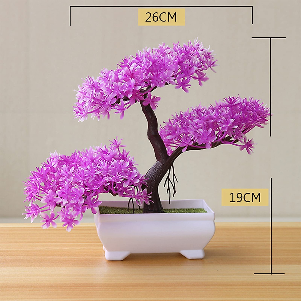 C-LARSS Bonsai Tree Nice-Looking Simulation Welcoming Pine Bonsai for Park Rose Red