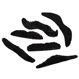 3.5" 12 PC BLACK MUSTACHES