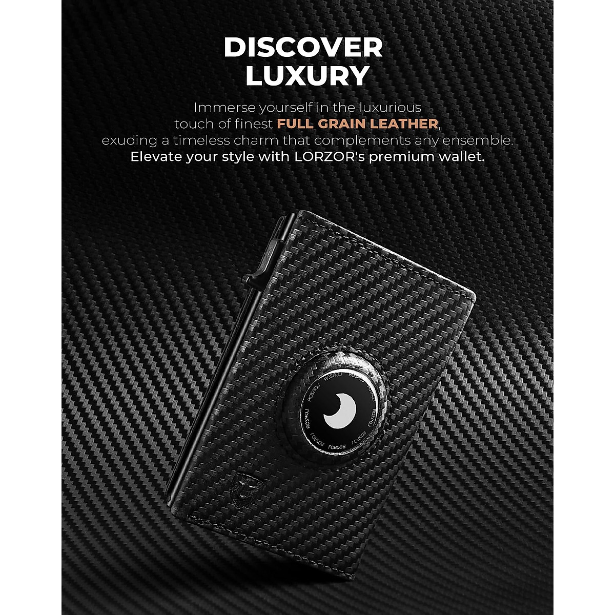 AirTag Wallet for Men, Finest Full Grain Genuine Leather, Mens Wallet with AirTag Holder, Apple Air Tag Minimalist Front Pocket Trifold Wallet, RFID Blocking, Pop Up Smart Wallet with Card Holder