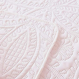 Boryard 3-Piece King Quilt Set, Lightweight Soft Bedspread (104x90 inches) with 2 Pillow Shams (20x36 inches), Pink