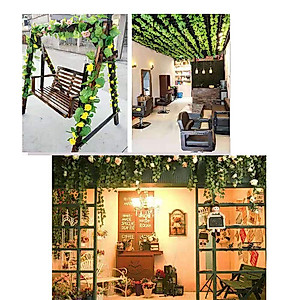 FOLUXING 24 Pack 165Feet Artificial Ivy Garland，Leaf Vines Plants, Fake Ivy Leaves Hanging for Home Kitchen Garden Office Party Wedding Wall Decoration