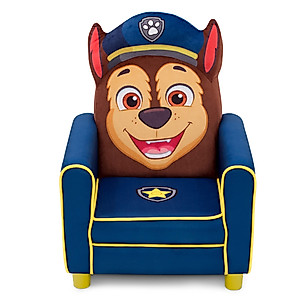 Delta Children Figural Upholstered Kids Chair, Nick Jr. PAW Patrol Chase,Wood, Blue