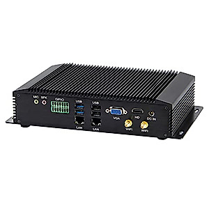 HUNSN Industrial PC, Fanless Mini Computer, IPC, Windows 11 or Linux Ubuntu, 4G, WOL, Watchdog Supported, Intel I5 8250U 8260U, IM06, 2 x LAN, GPIO, 6 x COM RS232 422 485, 8G RAM, 128G SSD
