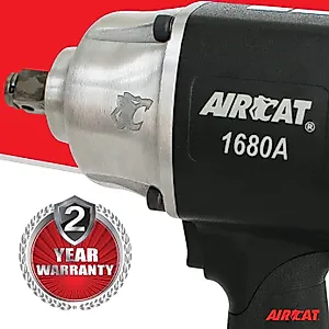 AIRCAT Pneumatic Tools 1680-A: 3/4-Inch Impact Wrench 1,600 ft-lbs - Standard Anvil