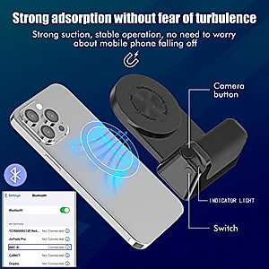 Magnetic Camera Handle, Magnetic Camera Handle Bluetooth Bracket, Smart Phone Handle, with Magsafe Bluetooth Wireless Camera Shutter, Suitable for iPhone Samsung Android Vlog Photo and Video Shooting