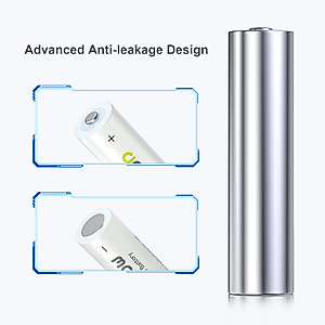 Deleepow Rechargeable AAA Batteries 1.2V Nimh 1100mAh Triple A Batteries of 8 Packs 1200 Cycles with 8-Bay LCD Charger
