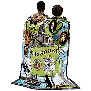 Pure Country Weavers State of Missouri Blanket - Gift Tapestry Throw Woven from Cotton - Made in The USA (72x54)