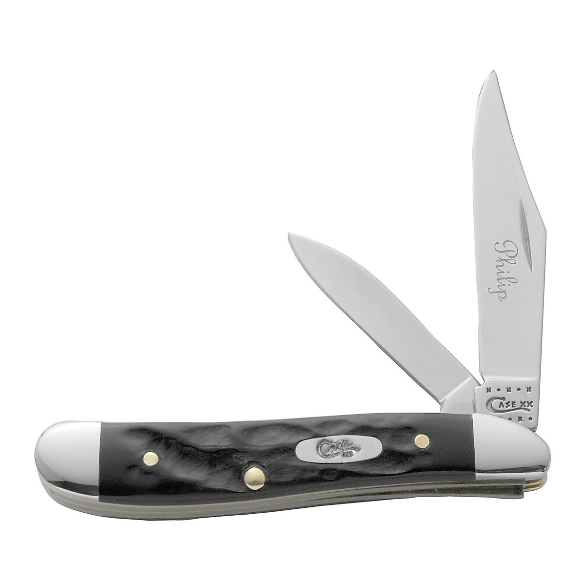 Personalized Rough Black Peanut Pocket Knife - Free laser engraving