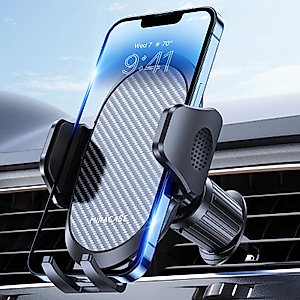 Miracase Phone Holders for Your Car with Newest Metal Hook Clip, Air Vent Cell Phone Car Mount, Universal Automobile Cradle Fit for iPhone Android and All Smartphones, Dark Black