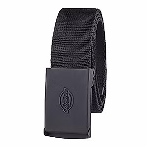 Dickies Women's Tonal Plaque Buckle Fabric Belt, Black, X-Large