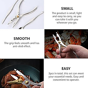 Luxshiny Dinnerware Sets Picks Tool Seafood Tools Set Crab Lobster Crackers Shellers Alloy Seafood Pecan Walnut Plier Opener Seafood Tool For Lobster Crab Crawfish Prawns 3pcs Seafood Plier Dish Set
