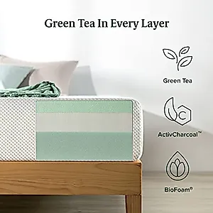 ZINUS 10 Inch Green Tea Aspire Memory Foam Mattress / CertiPUR-US Certified / Bed-in-a-Box / Pressure Relieving / Made in USA, Queen