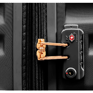 DELSEY PARIS Alexis Durable Luggage, Expandable Lightweight 4-Wheel Spinner, Easy Grip Handles for Smooth Mobility, TSA-Lock Incorporated, Men and Women, Black/Rose Gold, Check-In 25-Inch