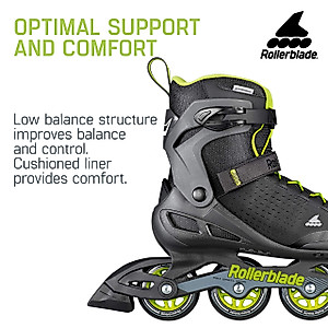 Rollerblade Zetrablade Elite Men's Adult Fitness Inline Skate, Black and Lime, Performance Inline Skates