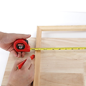 Hyper Tough 12' Tape Measure Nylon-Coated Blade | Belt Clip | Fractional Read