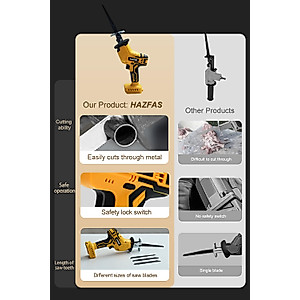 Cordless Reciprocating Saw for DeWo1t 20V Max Battery (Battery NOT Included),Cordless Variable Speed, Blades Kit for Wood/Metal/PVC Cutting