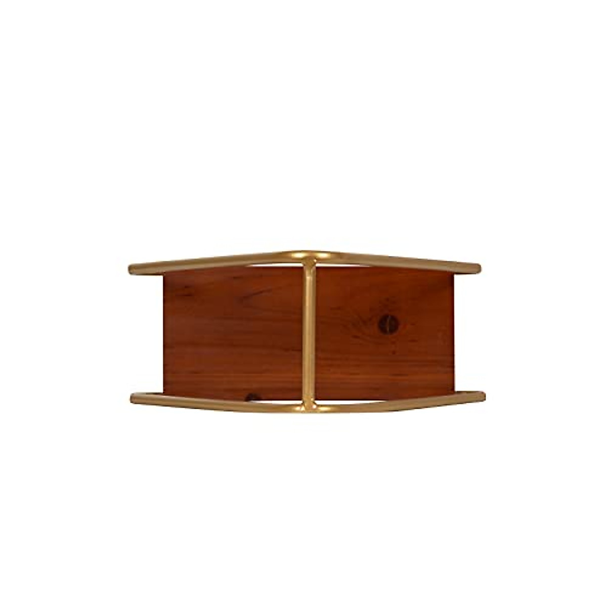 Kate and Laurel Tilde Midcentury Triangle Wall Shelves, Set of 2, 12 x 4 x 10.5, Walnut and Gold, Decorative and Functional Modern Floating Wood Shelves with Geometric Design