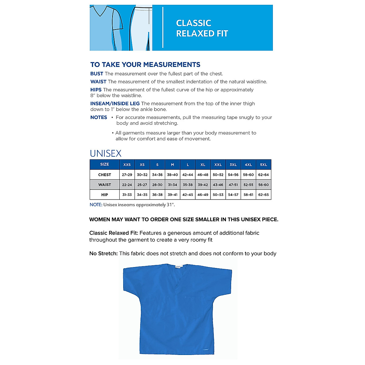 Landau Essentials Unisex Relaxed Fit 1-Pocket V-Neck Scrub Top 7502