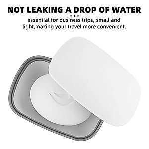 Jawflew Travel Soap Box, Soap Dish for Shower, Soap Bar Holder Dish Container Case, Strong Sealing Leak Proof Portable Soap Saver for Bathroom, Gym, School, Camping, Hiking, Vacation, Outdoor (White)