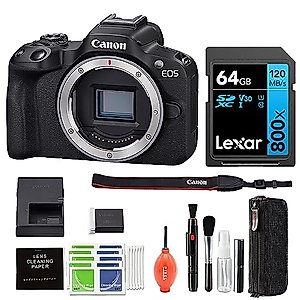 Canon EOS R50 Mirrorless Vlogging Camera (Black) with Advanced Accessory and Travel Bundle | 5811C002 | Canon eos r50