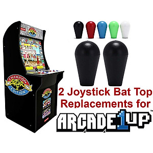 Alvatron Set of 2 Joystick Bat Tops for Arcade1up, AtGames Legends Ultimate Arcade, Pandora's Box (Black/White)