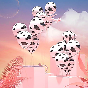 LovesTown 100 PCS Cow Print Balloons, 12 Inch Cow Balloons Latex Balloons for Children Party Cowboy Theme Birthday Party Favor