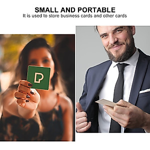 Cabilock 1pc Solid Wood Storage Box Business Holder for Men Business Card Case Business Card Binder Slim Wallets for Men Business Organizer Name Holder Pocket Stainless Steel Man Deck