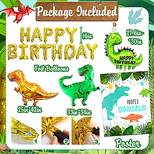 115pcs Dinosaur Birthday Party Decorations Supplies Boy, Dinosaur Cake Topper,Dinosaur Balloons Kit,Dinosaur Cupcake Toppers Backdrop for Dinosaur Party Decorations Favors, Dino Themed Birthday Party