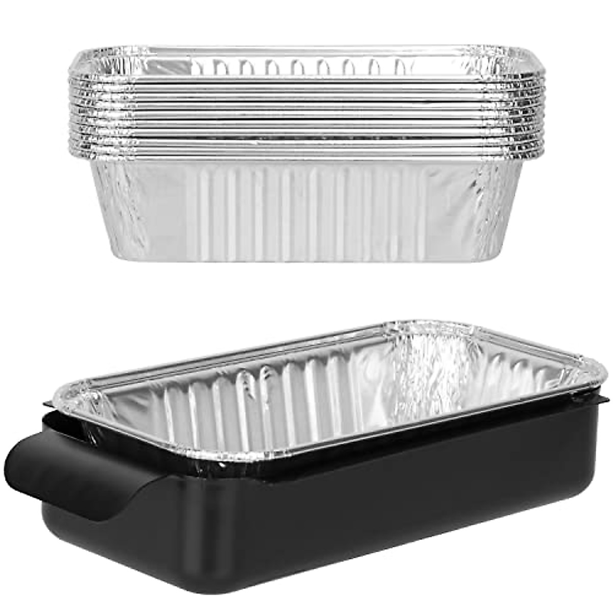 BBQ Future Grill Grease Pan for Charbroil Gas Grill Accessories 9328812P06 G416-0015-W1, Grease Cup Catcher with 10-Pack Aluminum Disposable Oil Drip Pan Replacement Parts