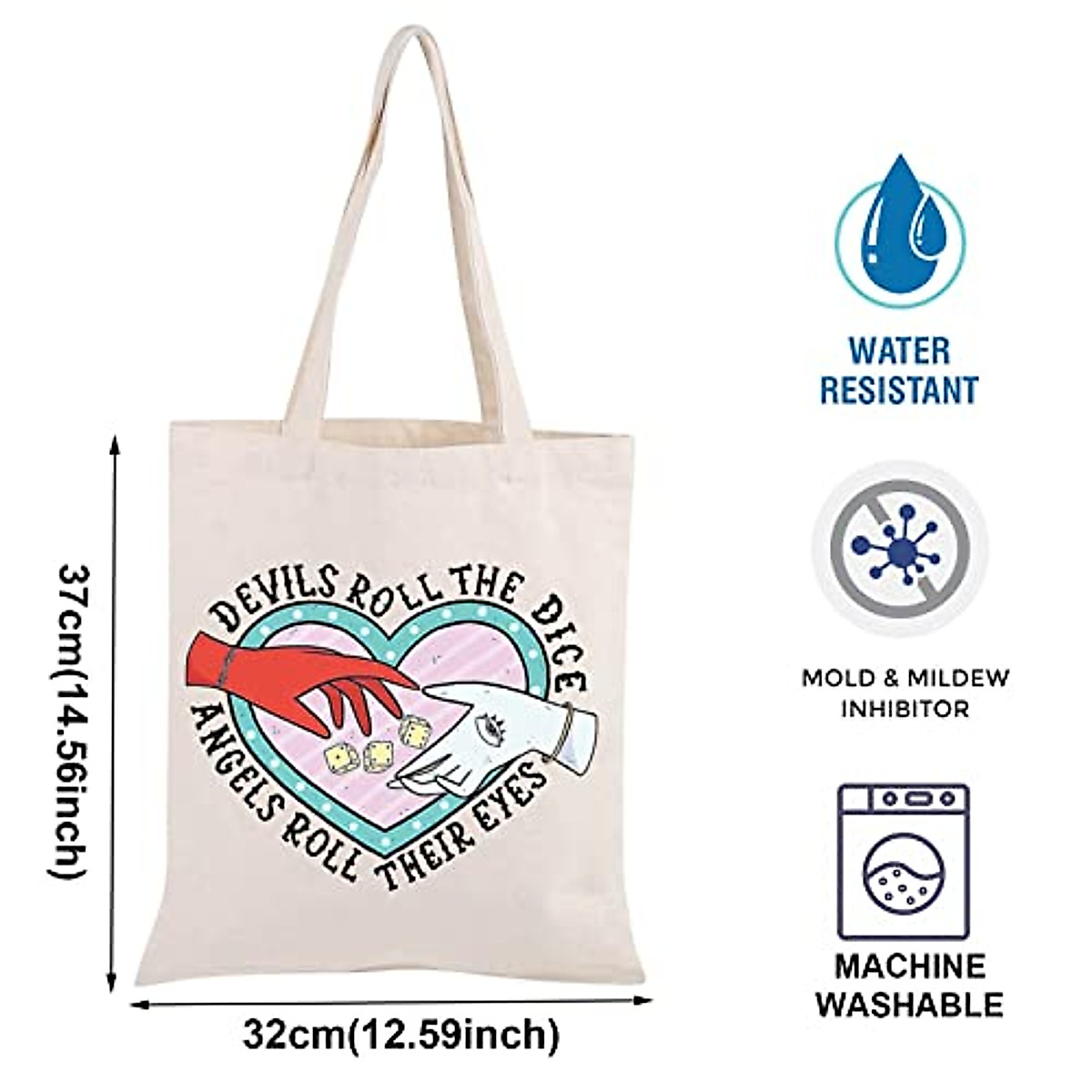 TOBGB Album Inspired Tote Bag Romantic Songs Lyrics Gifts Singer Fans Tote Lyrics Gifts Gifts for Music Lovers (Devils Roll Tote)