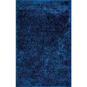 nuLOOM Hand Tufted Maginifique shag Area Rug, 6x9, Teal