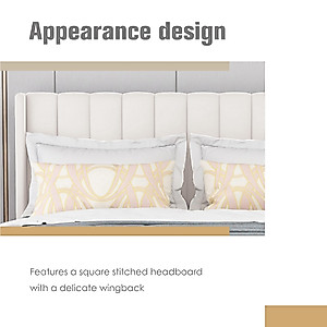 AGARTT Upholstered Platform Bed Frame Full Size with Headboard and Footboard/Wooden Slats Support/No Box Spring Needed/Easy Assembly, Beige Velvet