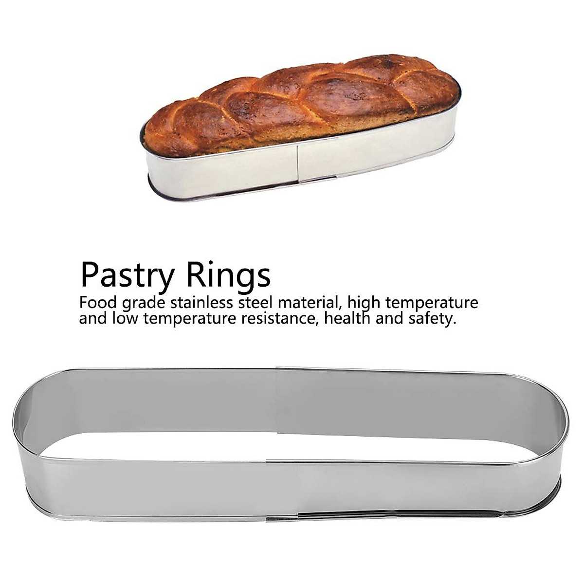 Yosoo Cake Ring, Stainless Steel Long Oval Cake Mousse Ring Retractable Cake Ring DIY Baking Tools Kitchen Supplies