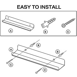 Ashwath 4 Pack Clear Acrylic Floating Shelves, 15" Invisible Floating Wall Ledge, Bookshelf, Wall Shelves for Collectables, Makeup, Spice, Display Organizer for Bathroom, Kitchen, Bedroom
