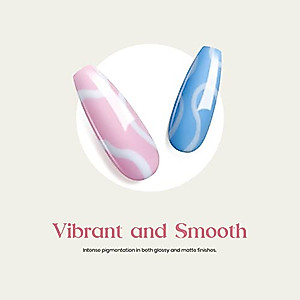 Beetles Gel Nail Polish Kit with 48W U V Nail Lamp Starter Kit 6 pcs Blue White Nude Pink Glitter Gel Polish Set Base Gel Top Coat DIY Pink Decorations Manicure Gifts for Women