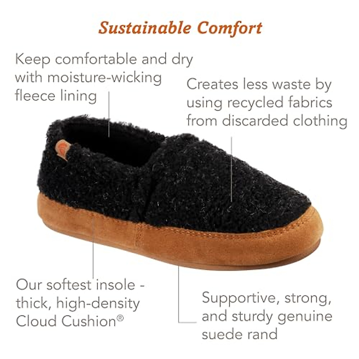 Acorn Women's House Slippers, Recycled-Natural, 8-9