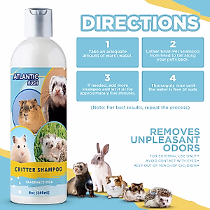 Critter Shampoo for Small Pets - 8oz Small Animal Fragrance Free Shampoo - Pet Shampoo for Small Critters Including Ferrets, Guinea Pigs, Rabbits, Hedgehogs, Hamsters & Sugar Gliders