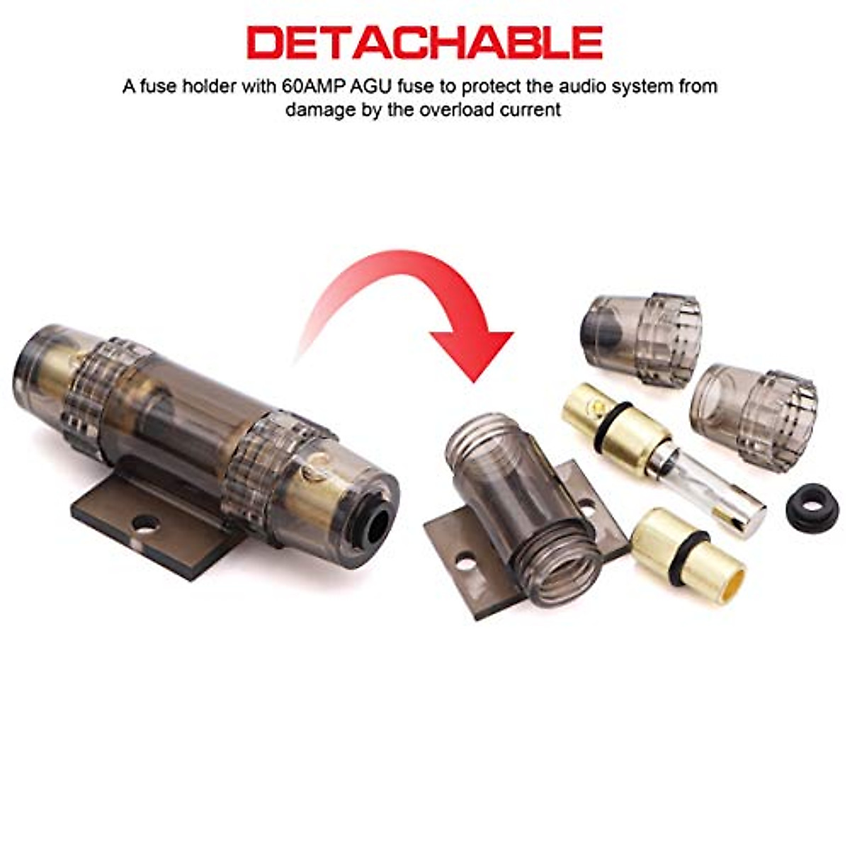 Jeemiter 4 Gauge Car Amp Wiring Kit Jeemiter Car Amplifier Install subwoofer Wire Wiring Kits Helps You Make Connections and Brings Power to Your Radio, Subwoofers and Speakers Amp Power Wire