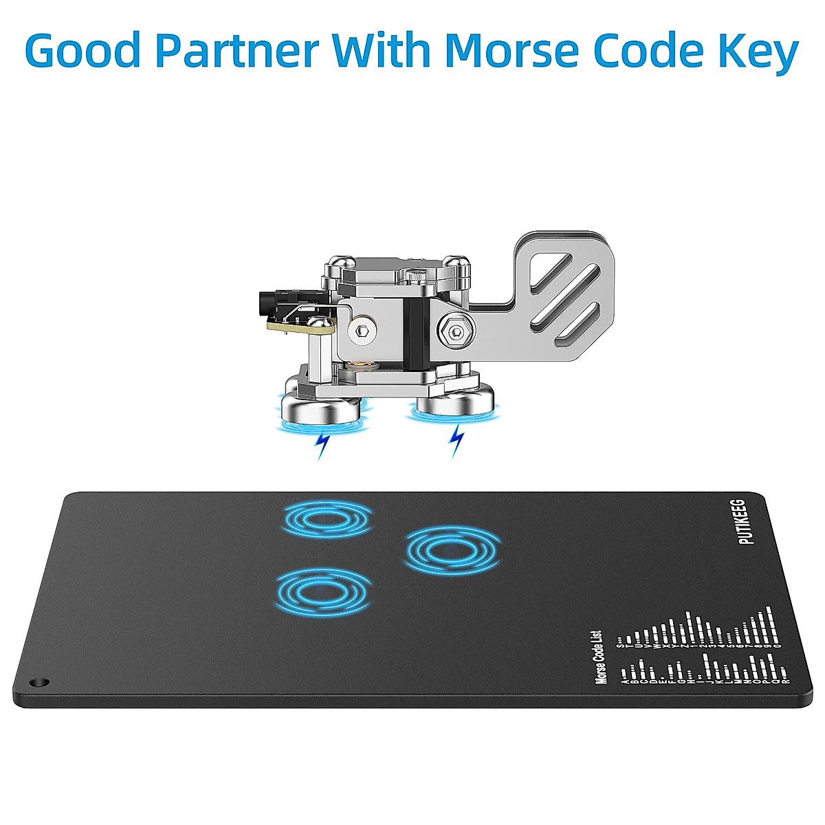 PUTIKEEG Morse Code Table Key morse code List Learning Shortwave Radio Black