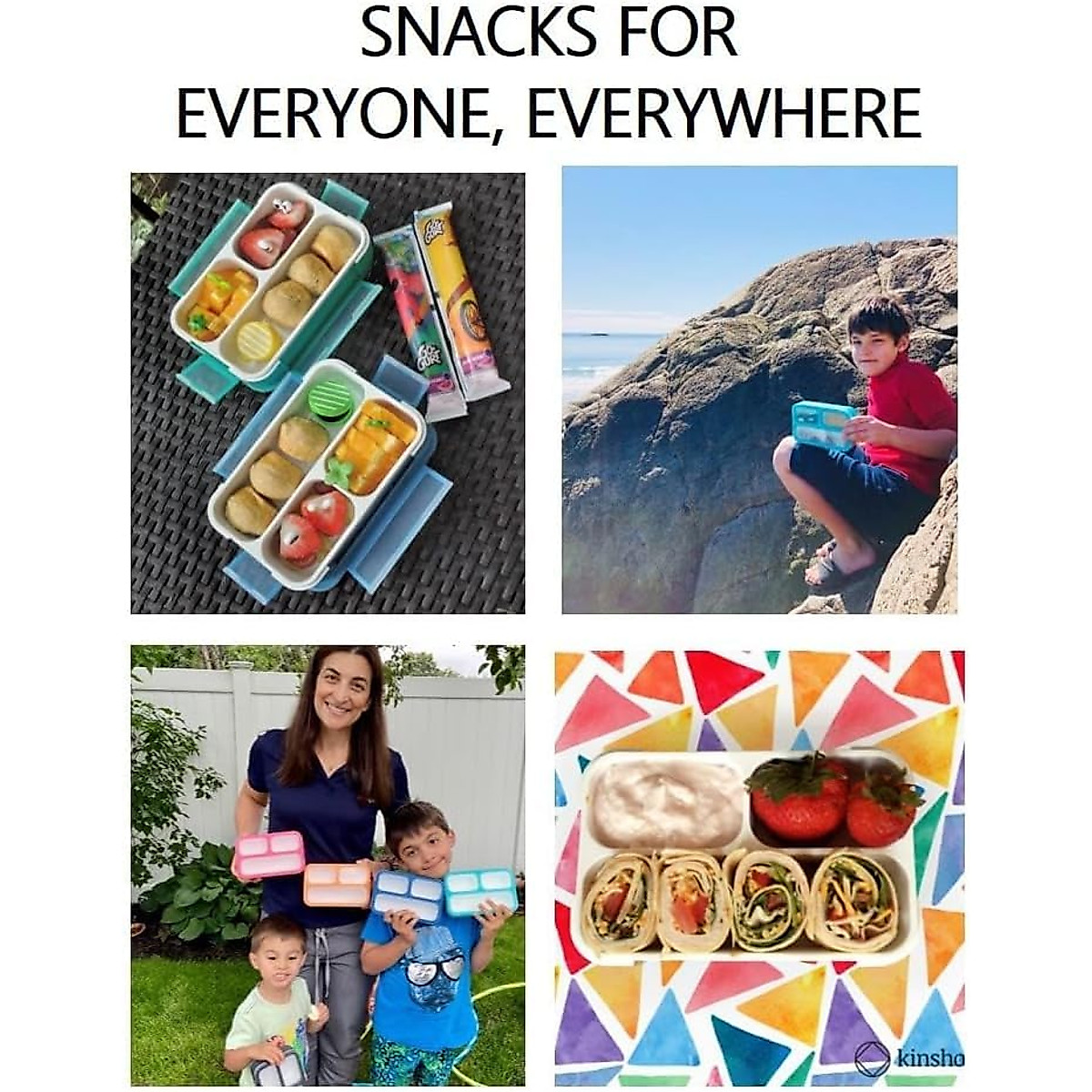 MINI Bento-Box Lunch and Snack Boxes Set of 2 | Small Leakproof Portion Containers For Kids Boys Girls Toddlers Adults | BPA Free for School Pre-School Daycare Travel Keto | Navy & Blue