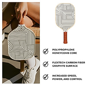Holbrook Pickleball Paddles - Soho Design | Performance Series | Carbon Fiber Pickleball Paddle, Graphite Blend Surface | Polypropylene Honeycomb Core | Cute Pickleball Paddle