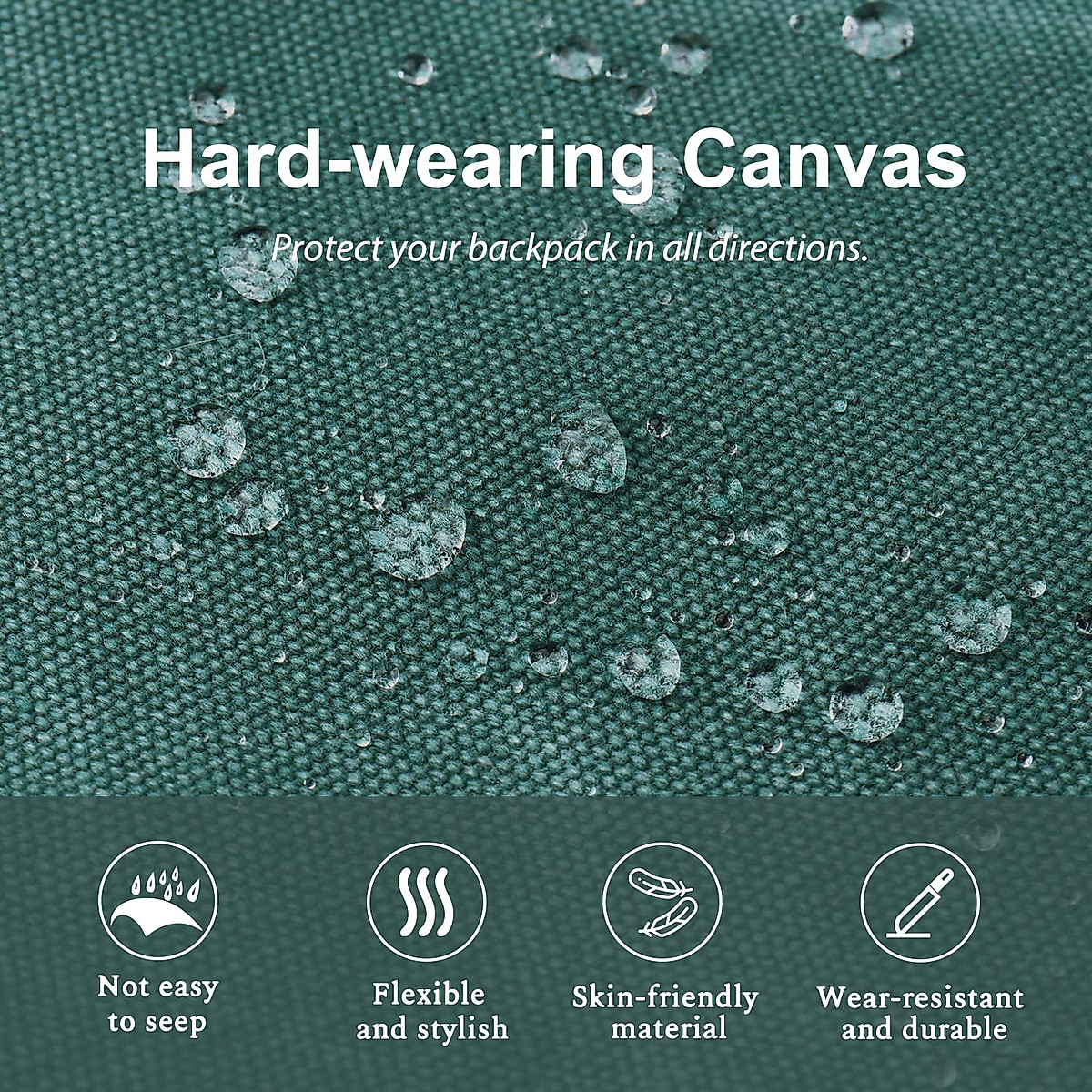 WindTook Travel Laptop Backpack for Women Canvas Daypack College School Bookbag Fit for 15 Inch Notebook, Oil Green