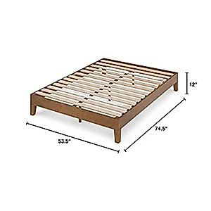 ZINUS Alexis Deluxe Wood Platform Bed Frame / Solid Wood Foundation / No Box Spring Needed / Wood Slat Support / Easy Assembly, Rustic Pine, Full