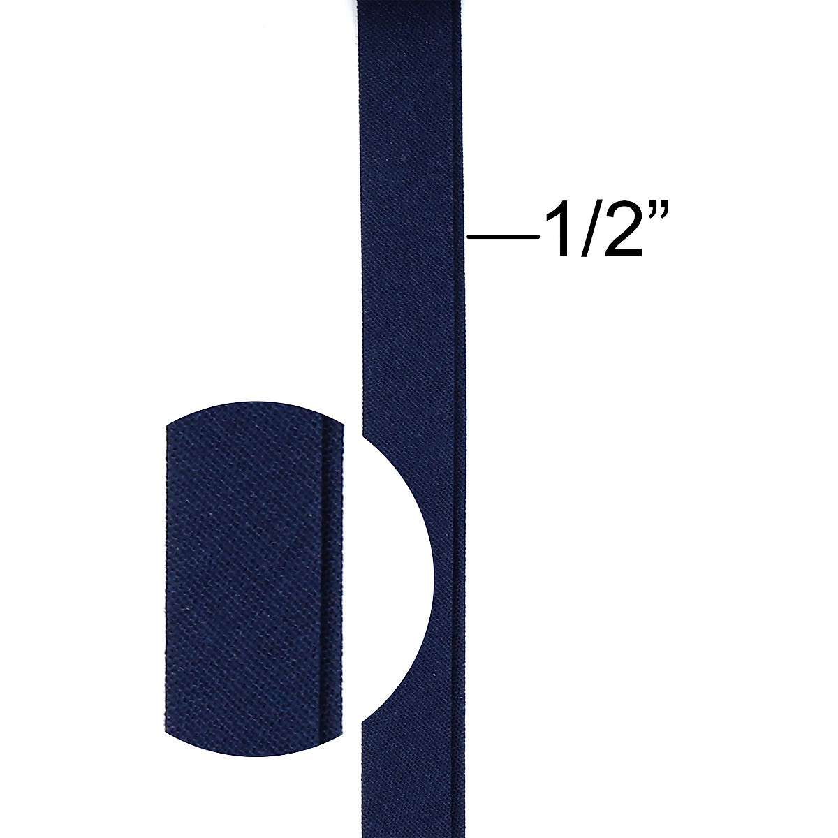 Bias Tape ~ 1/2" Wide Double-fold Bias Tape ~ Navy ~ Poly Cotton (10 Yards/Pack)~ Made in USA