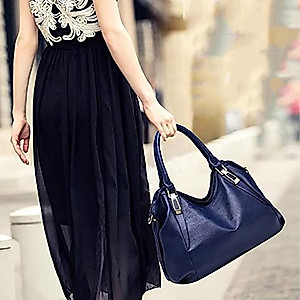 Tote Leather Bag for Women Travel Handbags with Zipper Soft Faux Leather Shoulder Bags Large Capacity Tote Bag Hobo Bags, Black