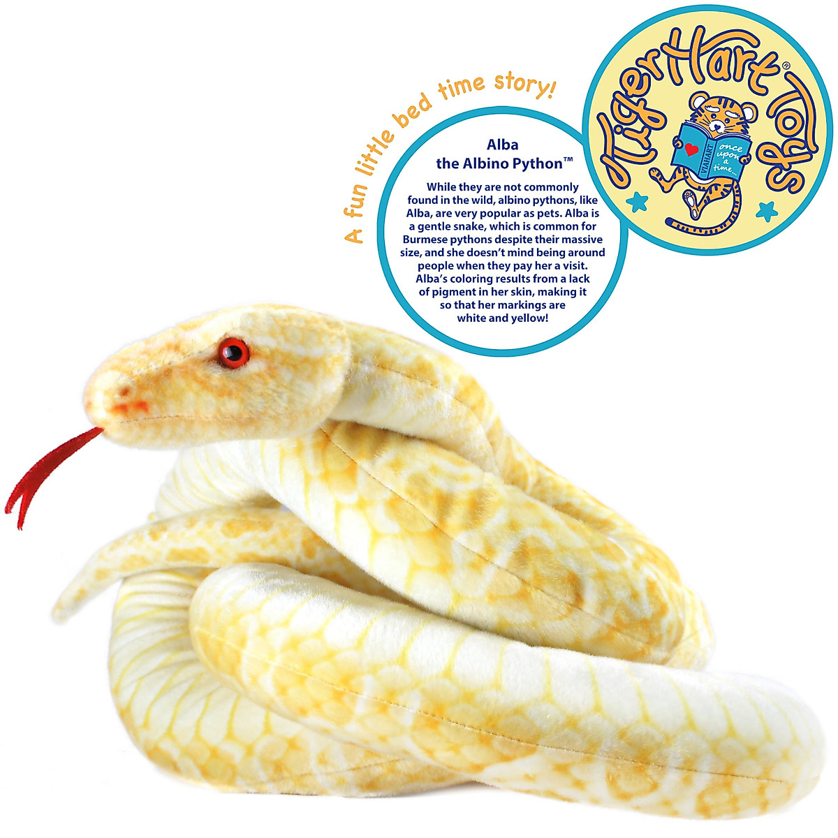 TigerHart Alba The Albino Burmese Python - 100 Inch Long Stuffed Animal Plush Snake