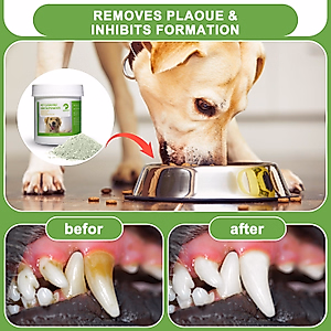 ISENVO Dog Dental Powder, Dental Care for Dog Teeth Breath Freshener, Plaque & Bad Breath Off Powder Dog - Helps Dental Health for Small, Medium and Large Dog, 80g