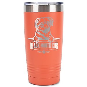 100 North Black Mouth Cur Coral 20 ounce Stainless Steel Metal Vacuum Insulated Travel Tumbler Mug With Lid