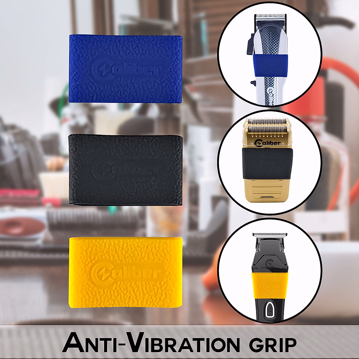 Caliber Pro Strap - Clipper Guard Organizer- Professional Barber Clippers, Trimmers & Accessories Hanging Container - Beard and Hair Cutting Kit Fabric Pockets - Barbers Grooming Tools Storage