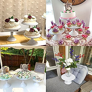 3 Pcs Cake Stand, Cake Pop Stand Set of Disc Diameter 8" 10" 12", Tall Cake Stands for Dessert Table, Perfect Display for Wedding, Party, Birthday, Baby Shower, Decorations (White)